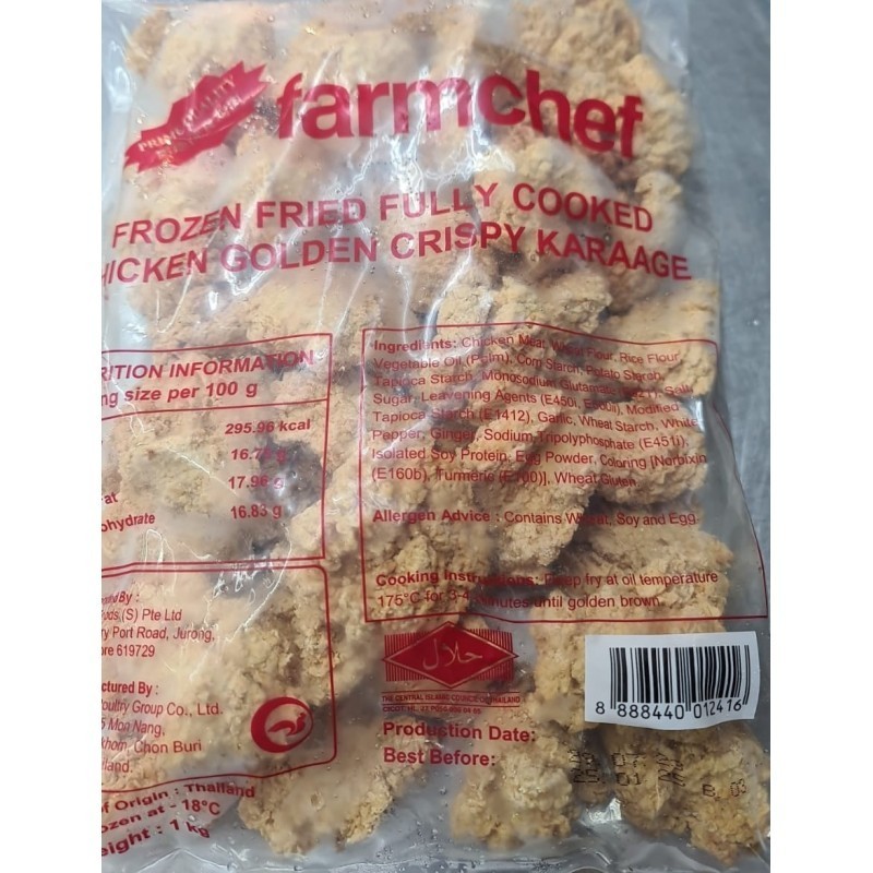 Buy Farmchef Frozen Fully Cooked Chicken Golden Crispy Karaage 1kg ...